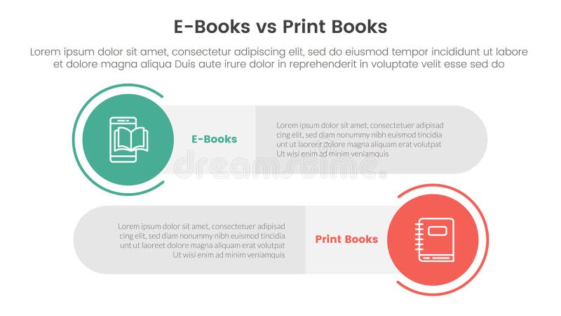 Ebook Vs Physical Book Comparison Concept for Infographic Template ...