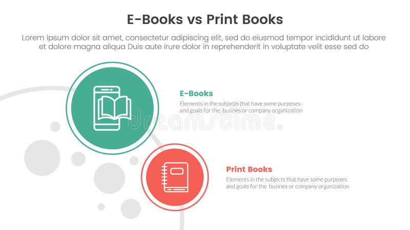 Ebook Vs Physical Book Comparison Concept for Infographic Template ...