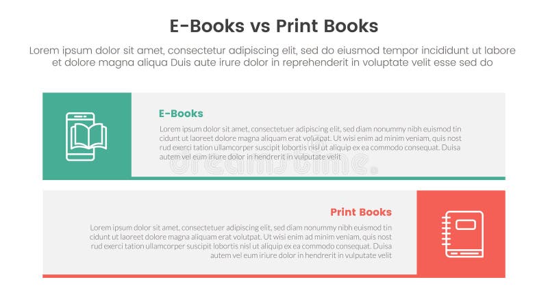 Ebook Vs Physical Book Comparison Concept for Infographic Template ...