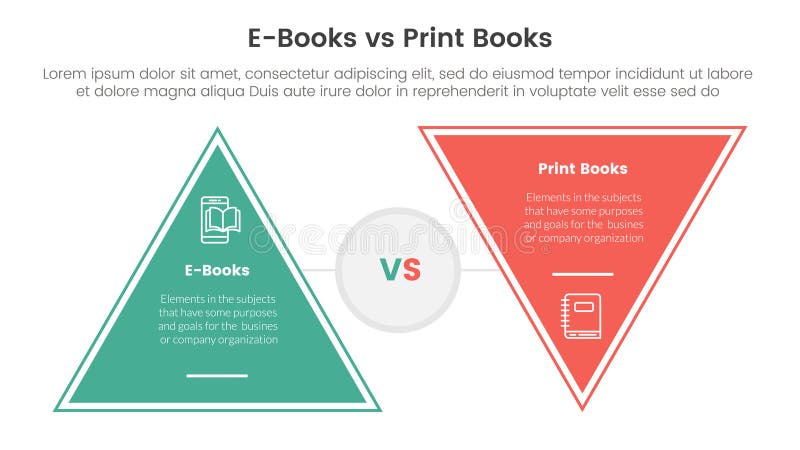 Ebook Vs Physical Book Comparison Concept for Infographic Template ...