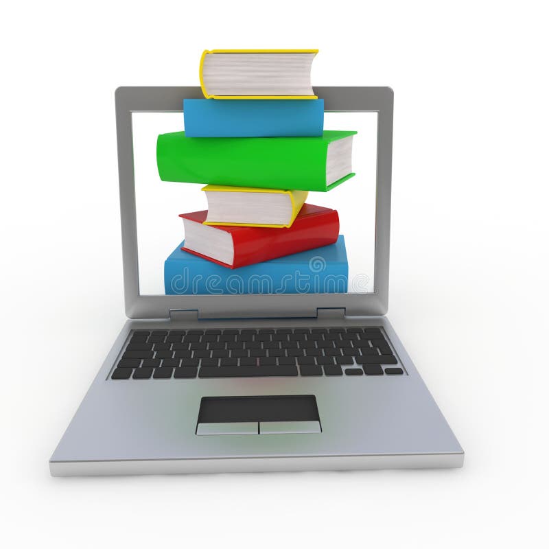 Books icon laptop concept stock vector. Illustration of flying - 20233422