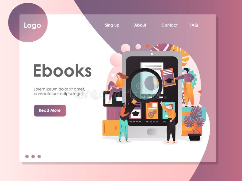Ebooks Vector Website Landing Page Design Template Stock Vector ...