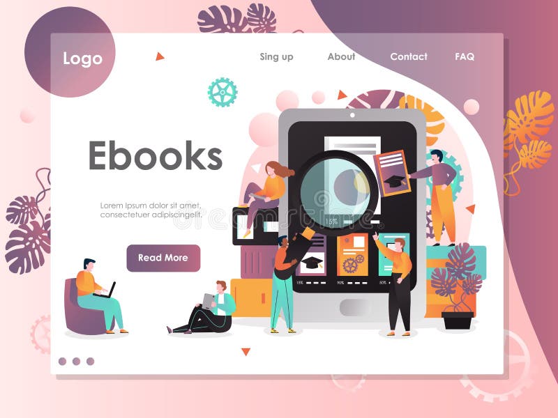 Ebooks Vector Website Landing Page Design Template Stock Vector ...