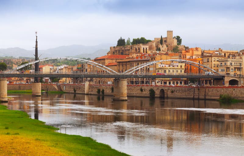 Ebro River and Suda Castle in Tortosa Stock Image - Image of landscape ...
