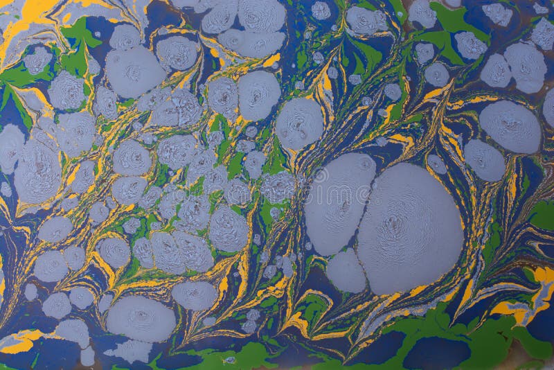 Ebru Marbling Art with Flower Patterns. Abstract Colored Background ...