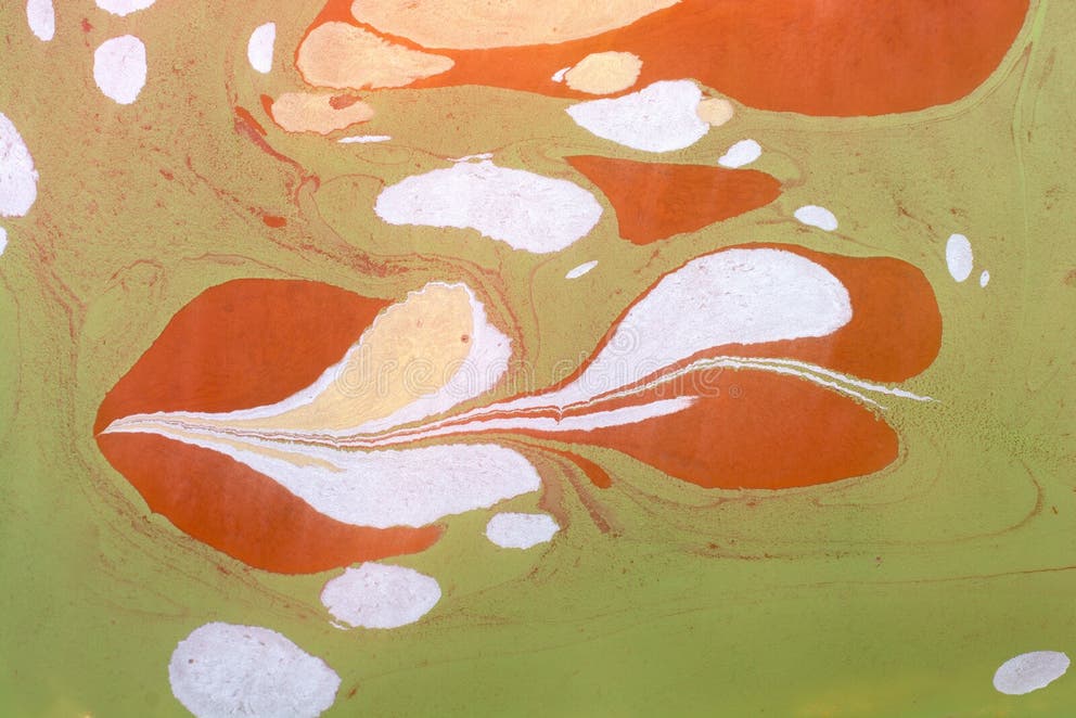 Ebru Marbling with Floral Patterns. Unique Art Marbling Textu Stock ...