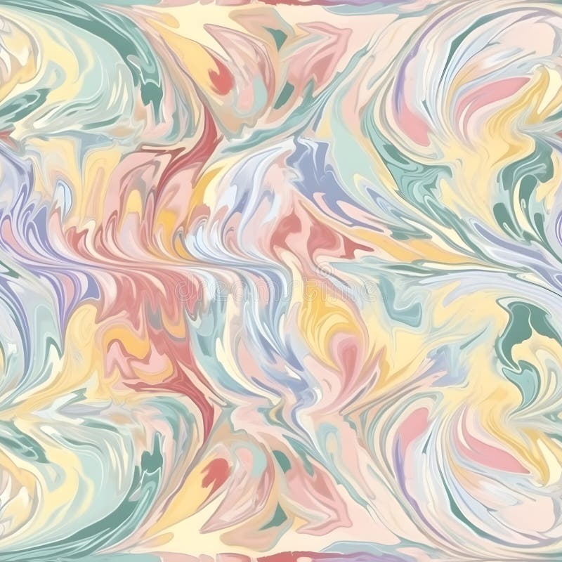 Ebru Paintinfg Texture Seamless Pattern. Pastel Color Abstract ...