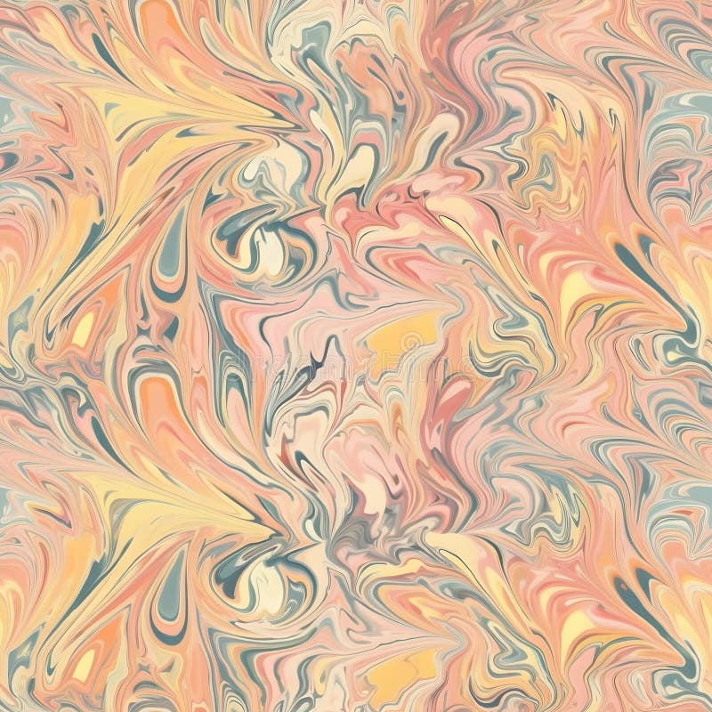 Ebru Paintinfg Texture Seamless Pattern. Pastel Color Abstract ...
