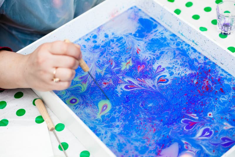 Ebru - Paper Marbling Workshop Stock Image - Image of ebru, artistic ...