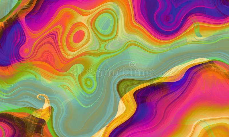 Ebru or Suminagashi Art Pattern Style - Liquid Flow Marble Texture ...