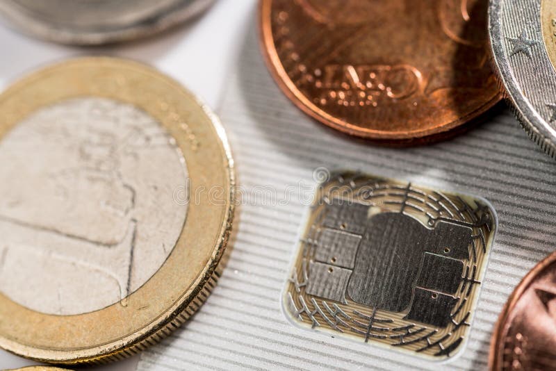 EC Card with Euro coins stock image. Image of finance - 139273567