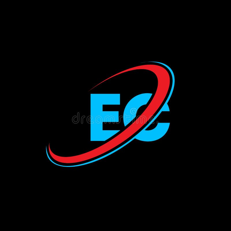 EC E C Letter Logo Design. Initial Letter EC Linked Circle Uppercase ...