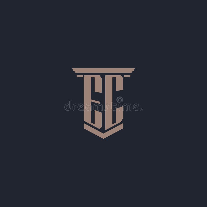 EC Initial Monogram Logo with Pillar Style Design Stock Vector ...