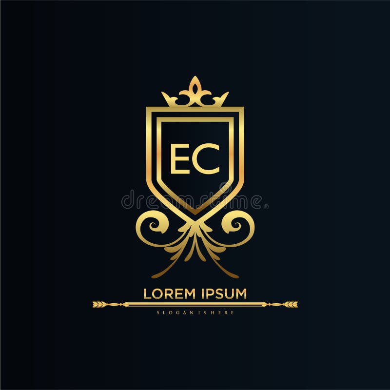 EC Letter Initial with Royal Template.elegant with Crown Logo Vector ...