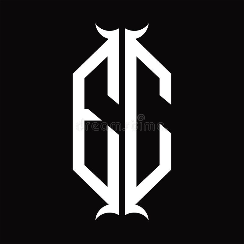 EC Logo Monogram with Horn Shape Design Template Stock Vector ...