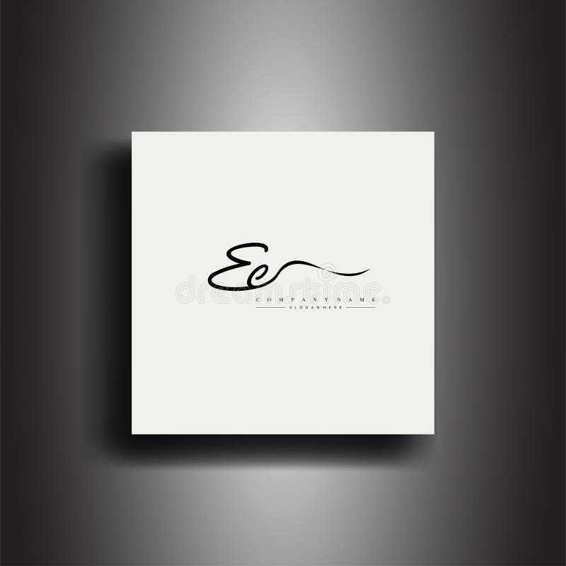 EC Signature Style Monogram.Calligraphic Lettering Icon and Handwriting ...