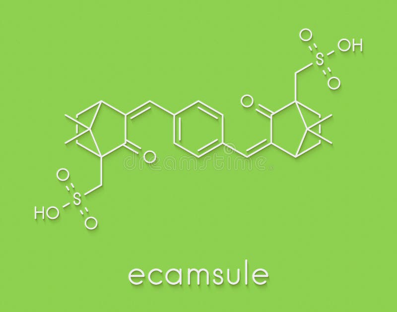 Ecamsule Sunscreen Molecule (UV Filter). Atoms are Represented As ...
