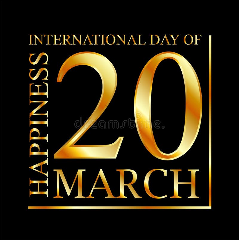 Ecard Del Oro Para El 20 De Marzo Ilustración del Vector - Ilustración ...