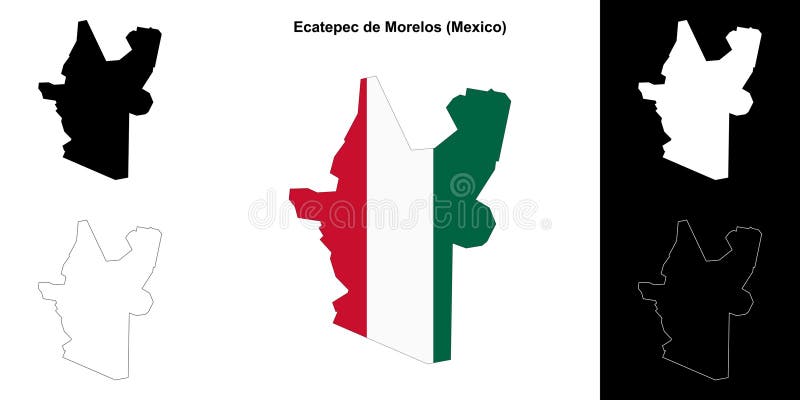 Ecatepec De Morelos Outline Map Stock Illustration - Illustration of ...