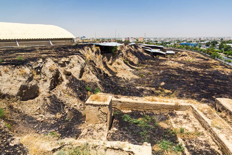 Ecbatana Ruins at Hegmataneh Hill in Hamadan, Ir Stock Image - Image of ...