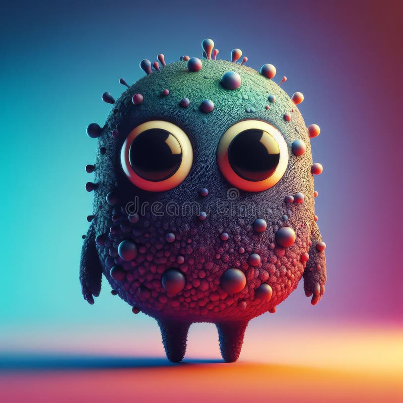 Eccentric Blue Creature with Eyes Stock Image - Image of abstract, body ...