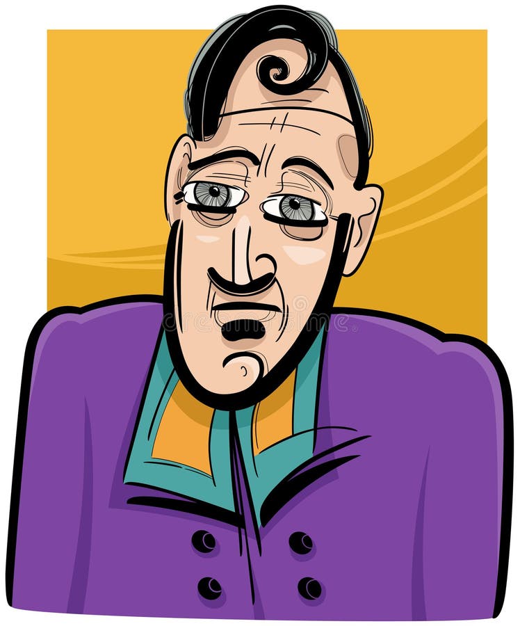 Eccentric Man Artistic Drawing Illustration Stock Vector - Illustration ...