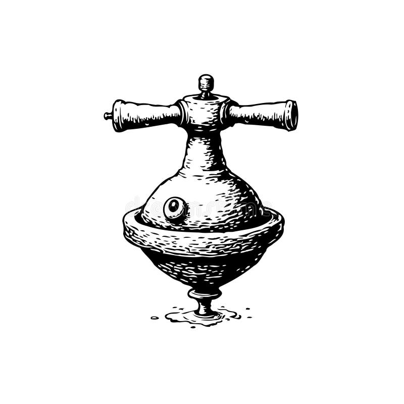 Eccentric Mechanical Device Sketch with Textured Surface and Whimsical ...