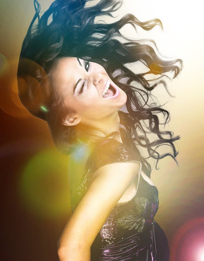 Eccentric Young Woman Dancing Stock Photo - Image of fresh, charismatic ...