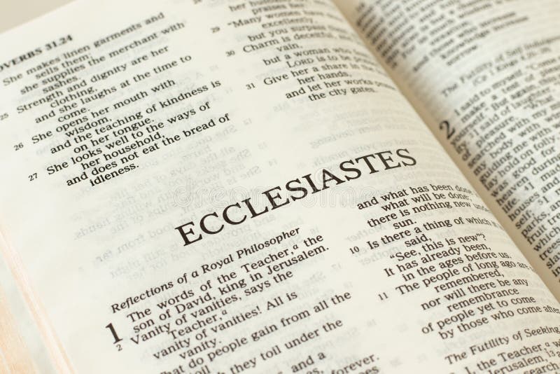 Ecclesiastes Holy Bible Old Testament Open Book Close-up Stock Image ...