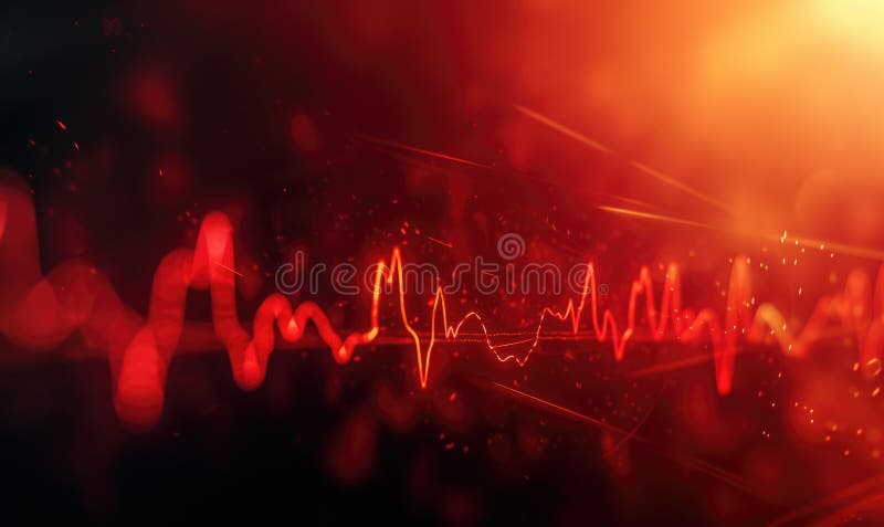 ECG Cardiogram Graph on Dark Background. Abstract Medicine Background ...