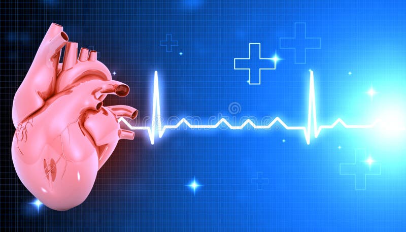 ECG graph with heart stock illustration. Illustration of attack - 123372520