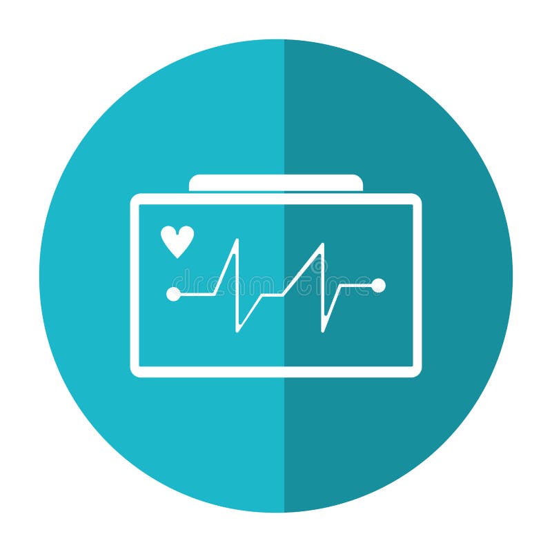 Ecg Heart Machine Medical Device Pictogram Stock Vector - Illustration ...