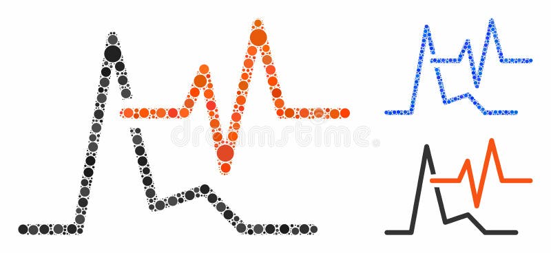 ECG Mosaic Icon of Circle Dots Stock Illustration - Illustration of ...