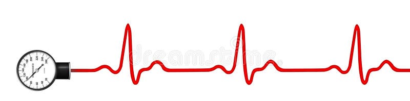 ECG Pulse Graph with Blood Pressure Gauge Stock Illustration ...