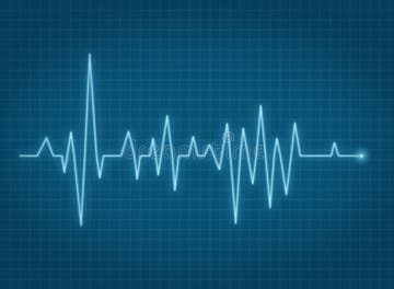 ECG Pulse Heartbeat Blue Line Stock Illustration - Illustration of ...