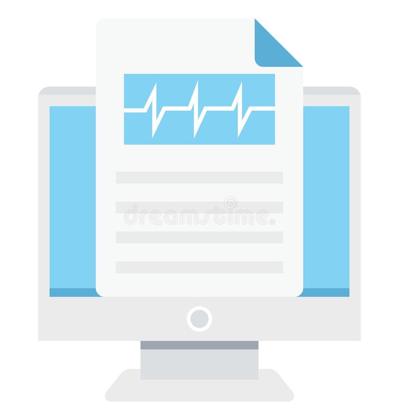 Ecg Report, Electrocardiogram, Isolated Vector Icon that Can Be Easily ...