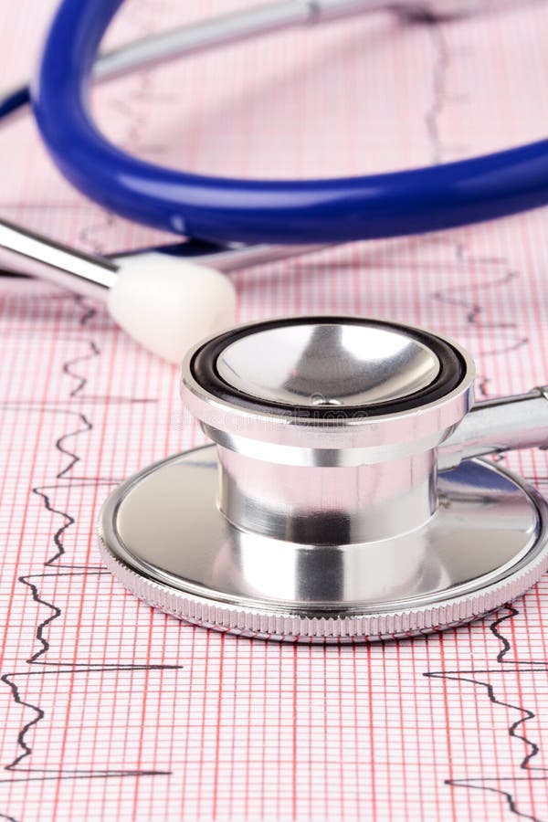 ECG and Stethoscope Vertical Stock Image - Image of monitor, paper ...