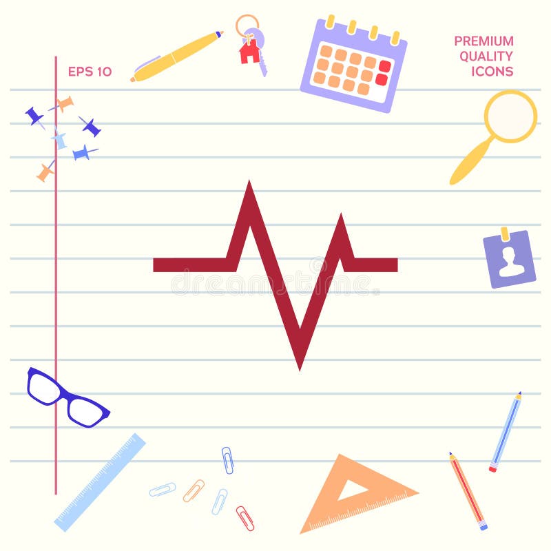 ECG Wave - Cardiogram Symbol. Medical Icon Stock Vector - Illustration ...