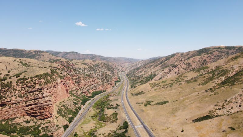 Echo Canyon stock photo. Image of lake, lane, hill, infrastructure ...