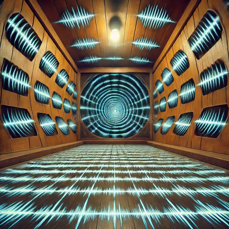 Echo Chamber an Echo Chamber with Sound Waves Repeating and Dist Stock ...