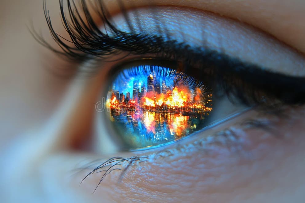 The Echo of an Explosion within a Person S Eye Stock Image - Image of ...