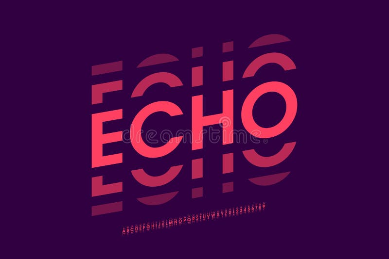 Echo style modern font stock vector. Illustration of casequot - 182959531