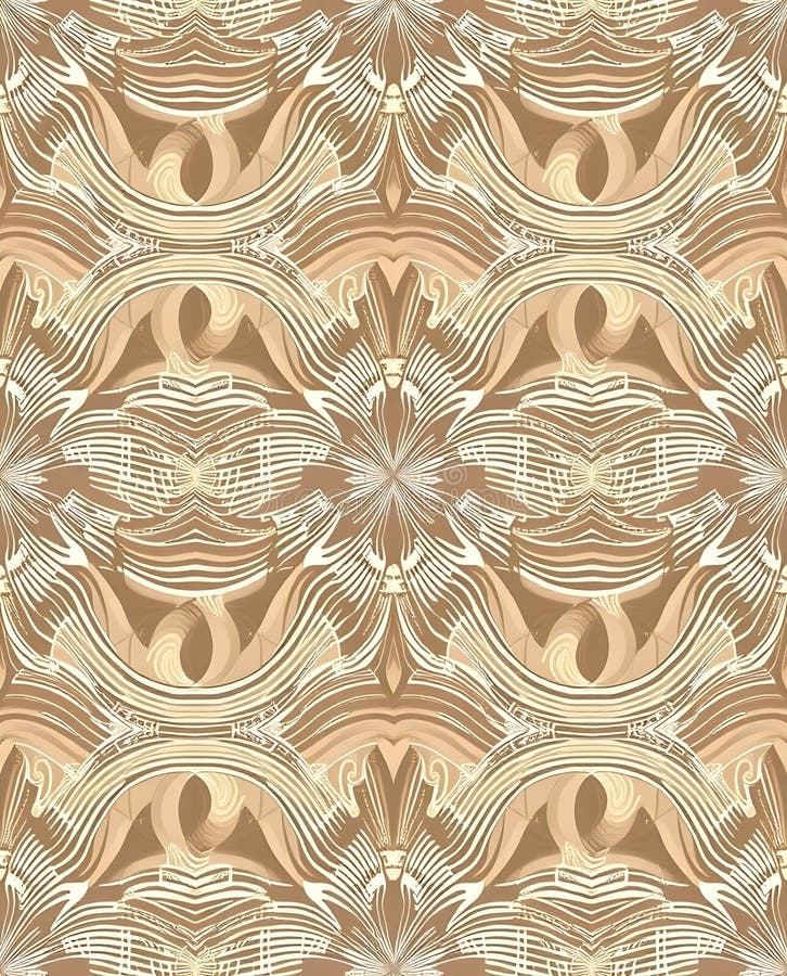 Flowing Thai Mudmee with Meditative Curves, Seamless Pattern. Stock Illustration - Illustration ...