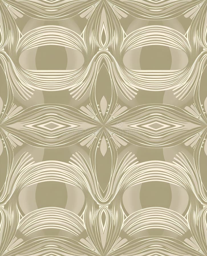 Flowing Thai Mudmee with Meditative Curves, Seamless Pattern. Stock Illustration - Illustration ...