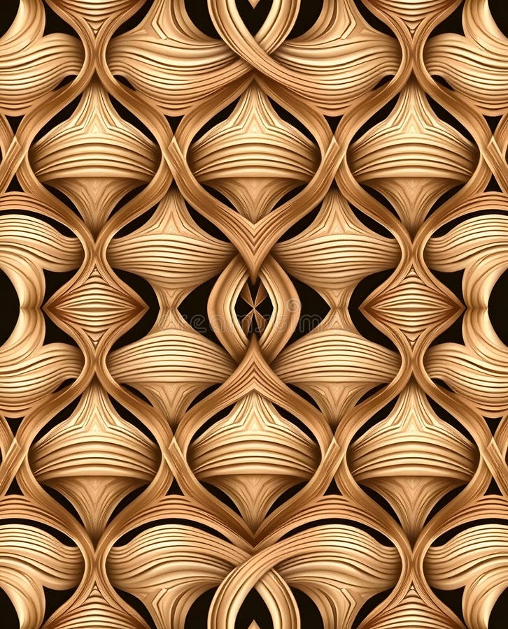 Flowing Thai Mudmee with Meditative Curves, Seamless Pattern. Stock Illustration - Illustration ...