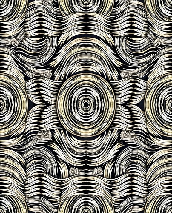 Flowing Thai Mudmee with Meditative Curves, Seamless Pattern. Stock Illustration - Illustration ...