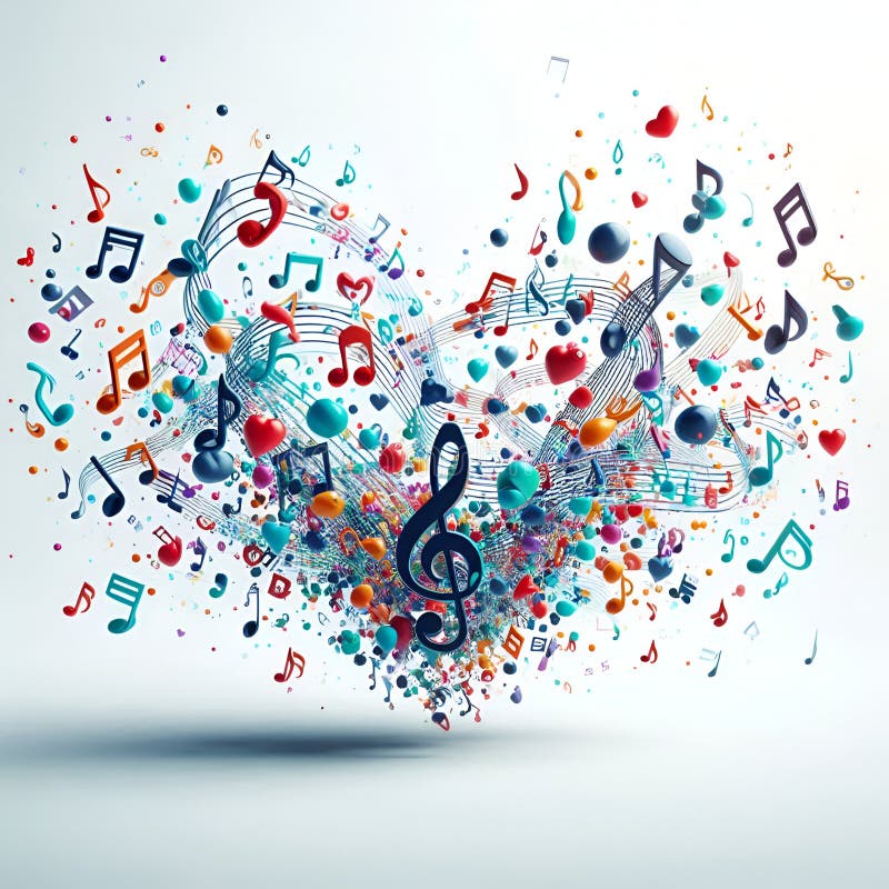 Echoes of the Heart: Music Notes Floating Elegantly, Generative AI ...