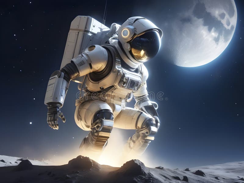 Echoes of Luna. Hyper-Realistic Portrait of a Cybernetic Moon ...