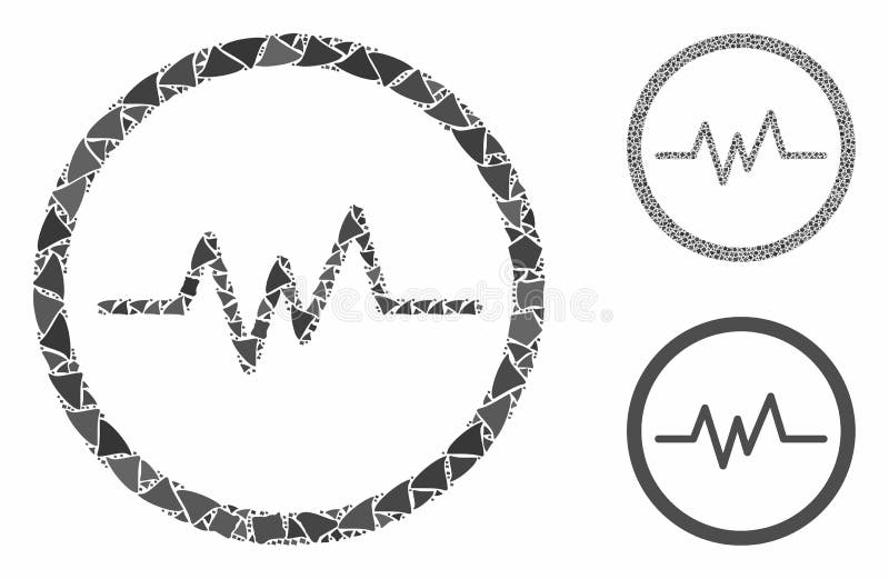 Echogram Mosaic Icon of Abrupt Pieces Stock Vector - Illustration of ...