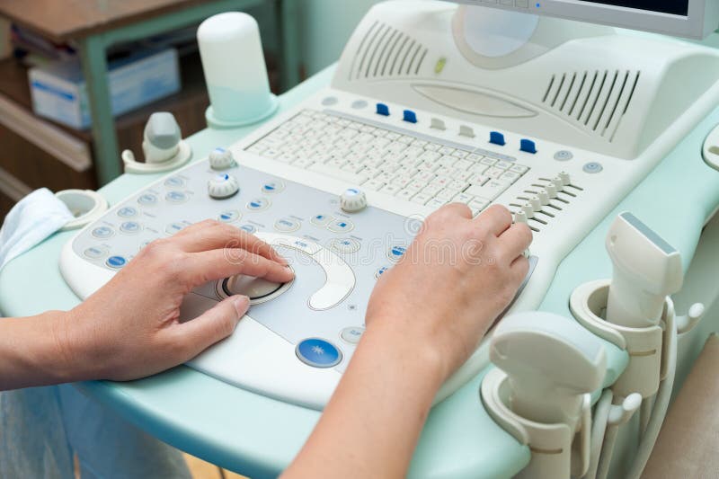 Doctor with echography stock image. Image of medicine, business - 167241